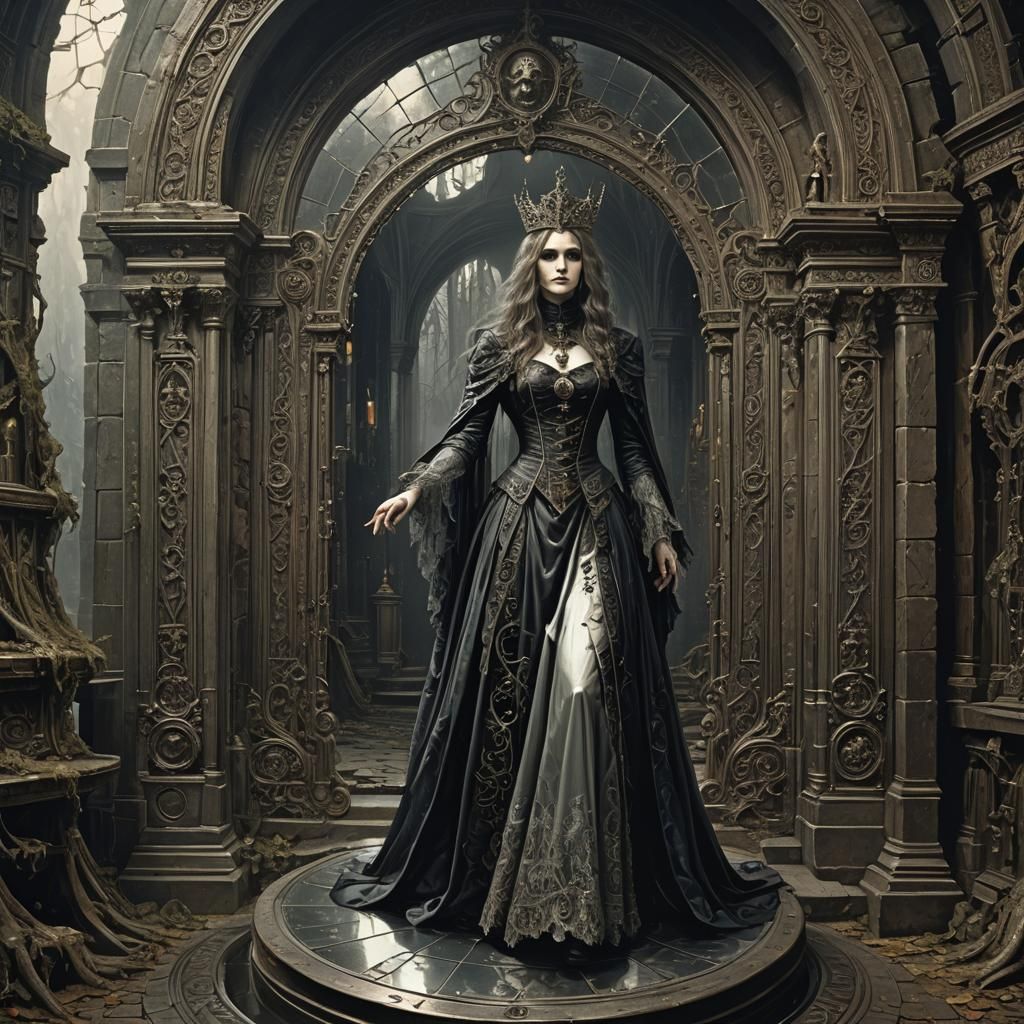 godness witch wiccan victorian gothic dress Magical Mirror ,portal ...