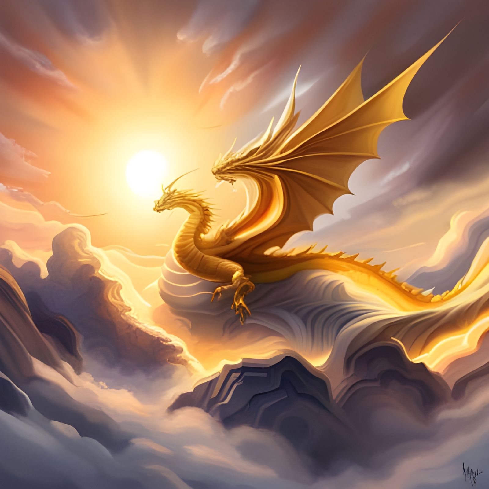 Sun Dragon - AI Generated Artwork - NightCafe Creator