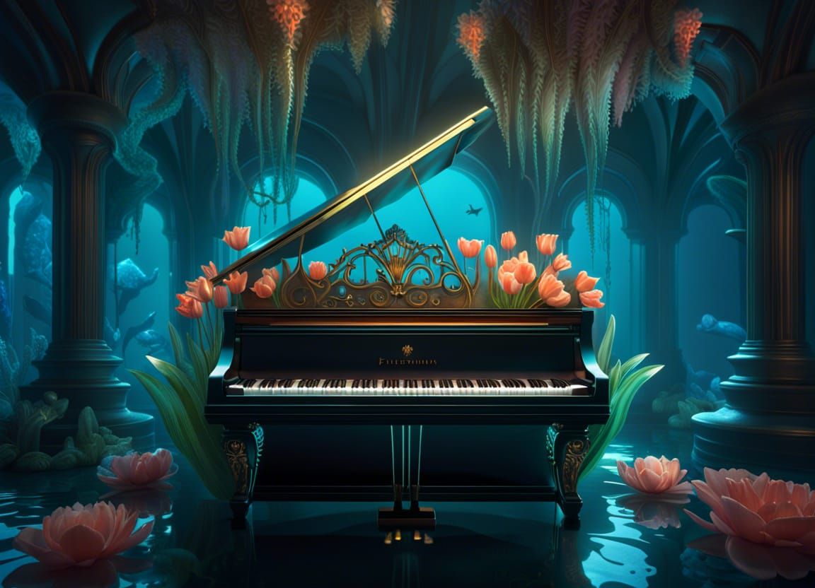 Underwater Piano - AI Generated Artwork - NightCafe Creator