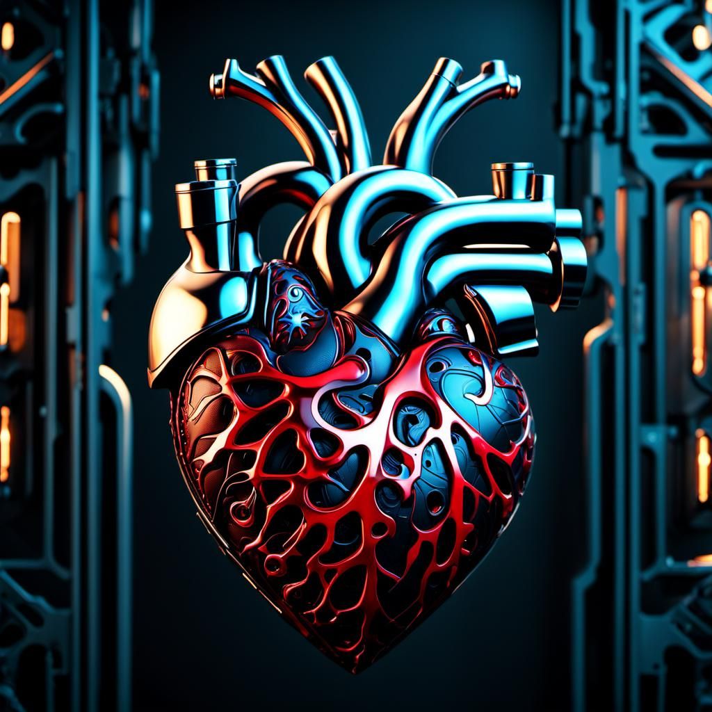 Metallic Heart - AI Generated Artwork - NightCafe Creator