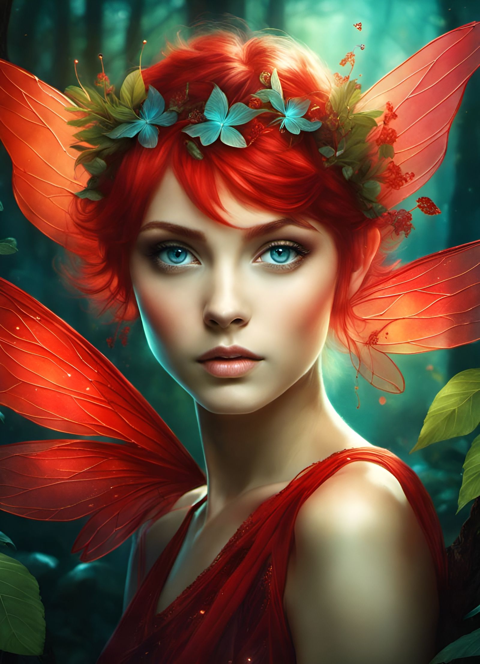 Red Misty Pixie - AI Generated Artwork - NightCafe Creator