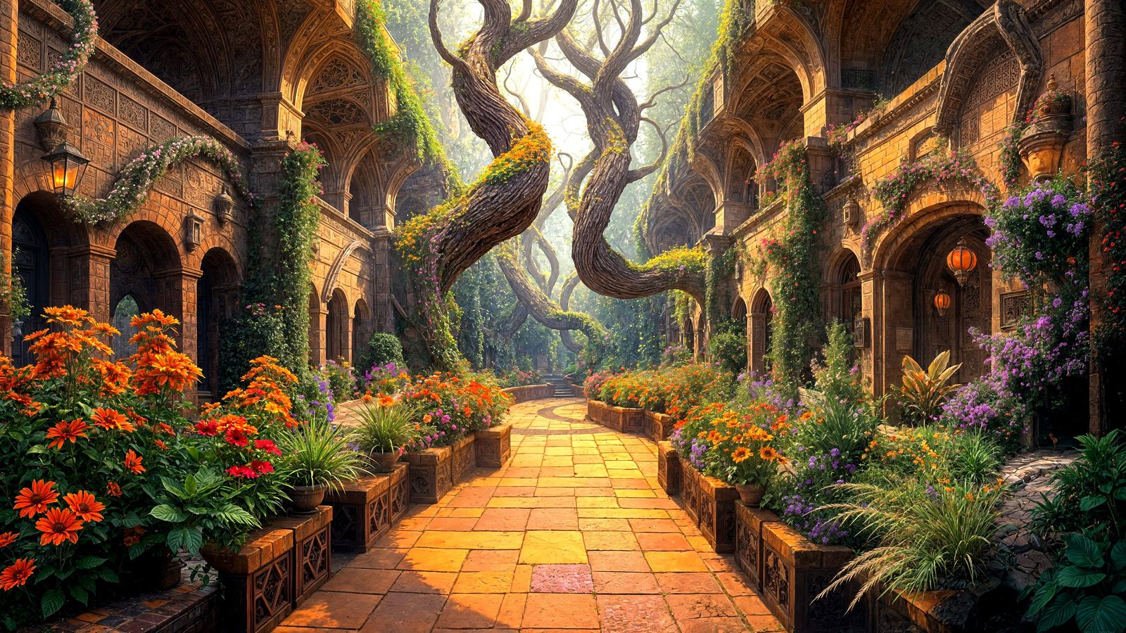 Fantastical Pathway Through an Otherworldly Garden