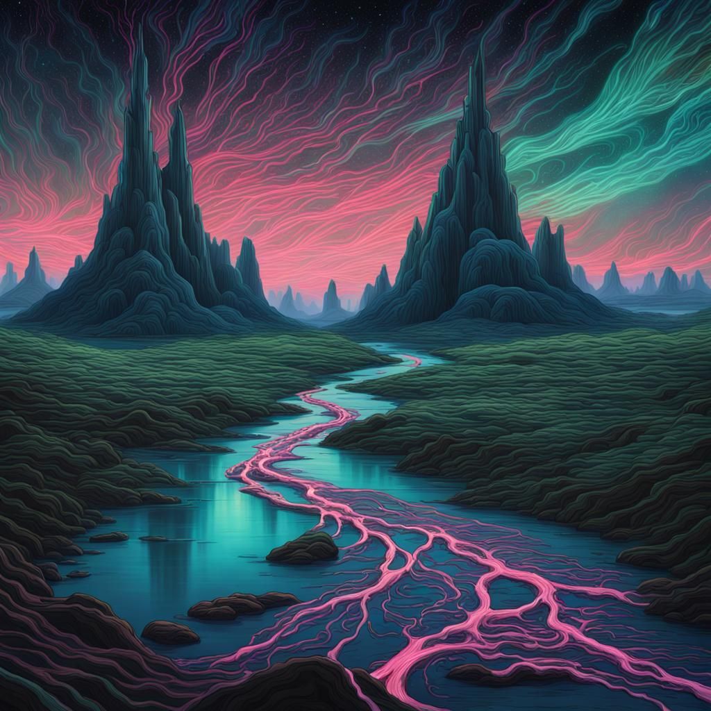 Alien river - AI Generated Artwork - NightCafe Creator