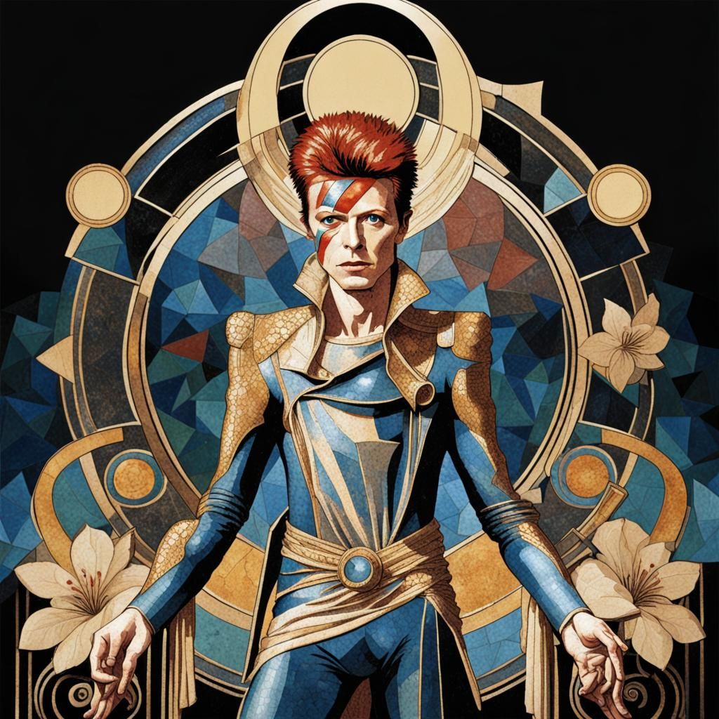 mosaic of david bowie - AI Generated Artwork - NightCafe Creator