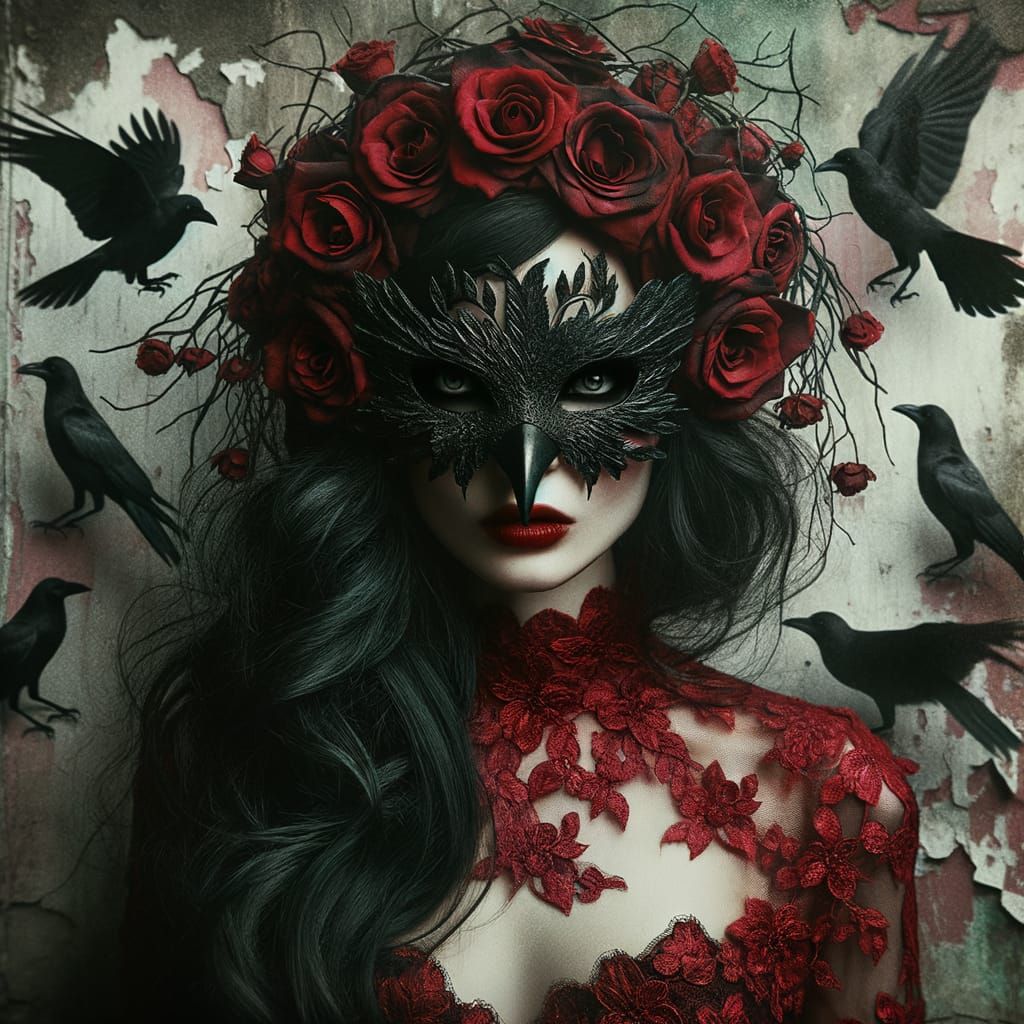 Raven Queen Masquerade - AI Generated Artwork - NightCafe Creator