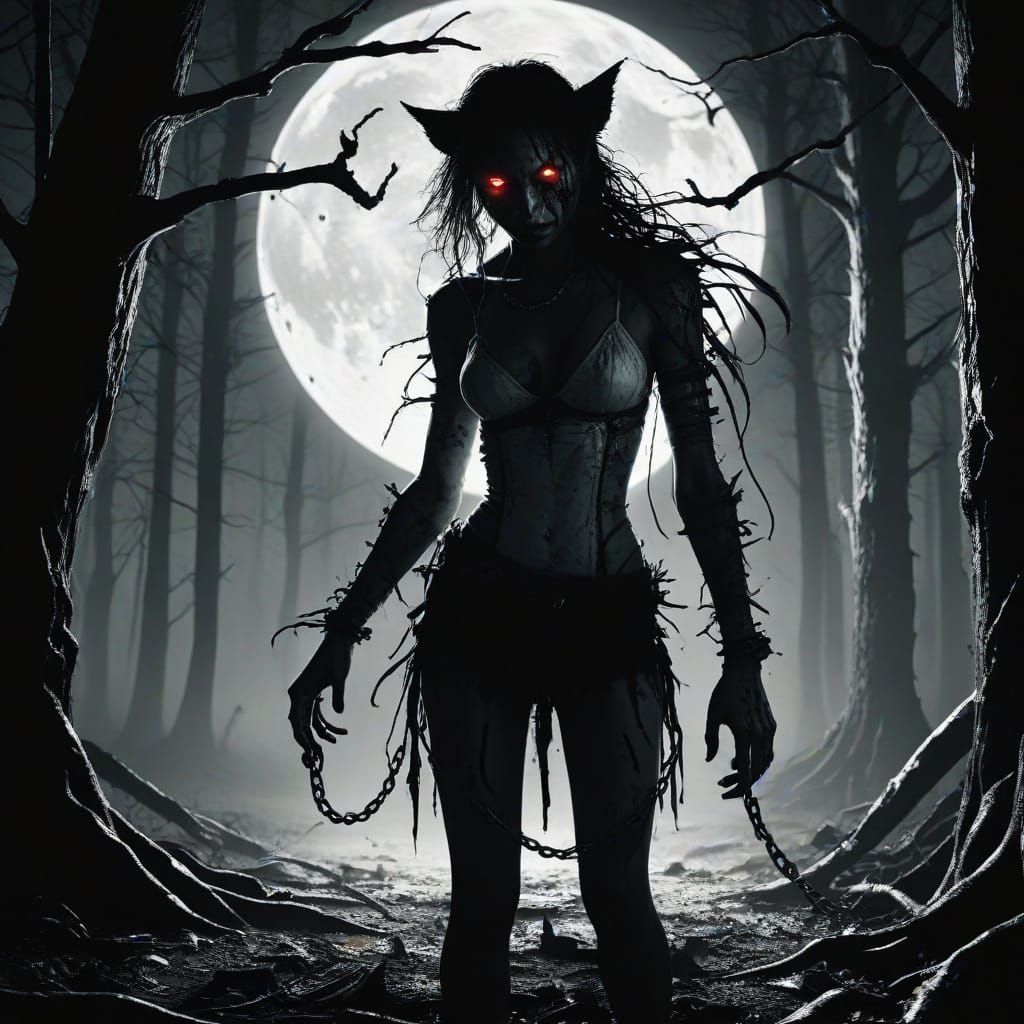 queen werewolf - Chained Werewolf Confronts Vampire in Trash...