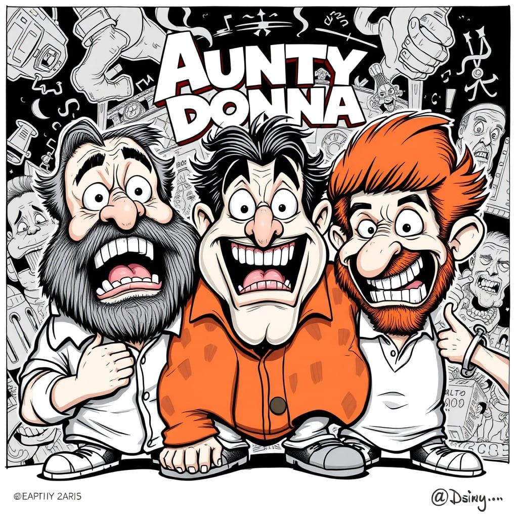 Aunty Donna - Exaggerated Cartoon Portraits of Aunty Donna