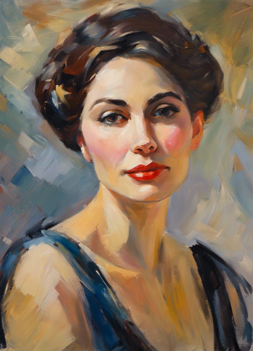 Impressionism Portrait in the style of Olga Boznanska - AI Generated ...