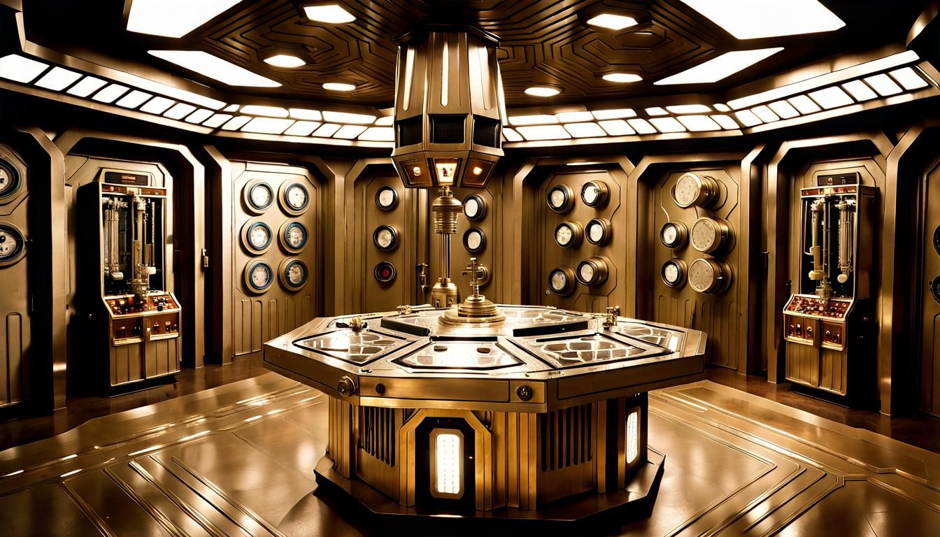 Doctor Who's Tardis Console Room with Hexagonal standing controls ...