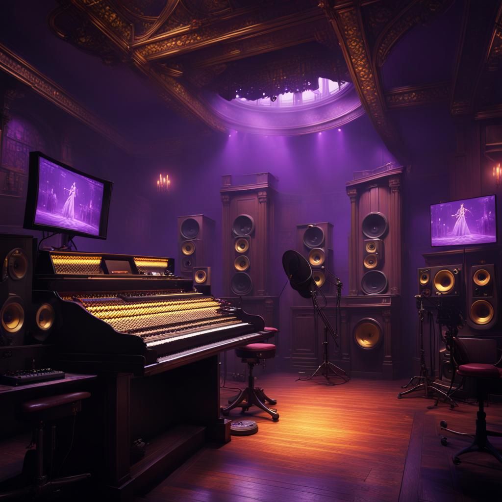 Dim, smoky, music recording studio - AI Generated Artwork - NightCafe ...