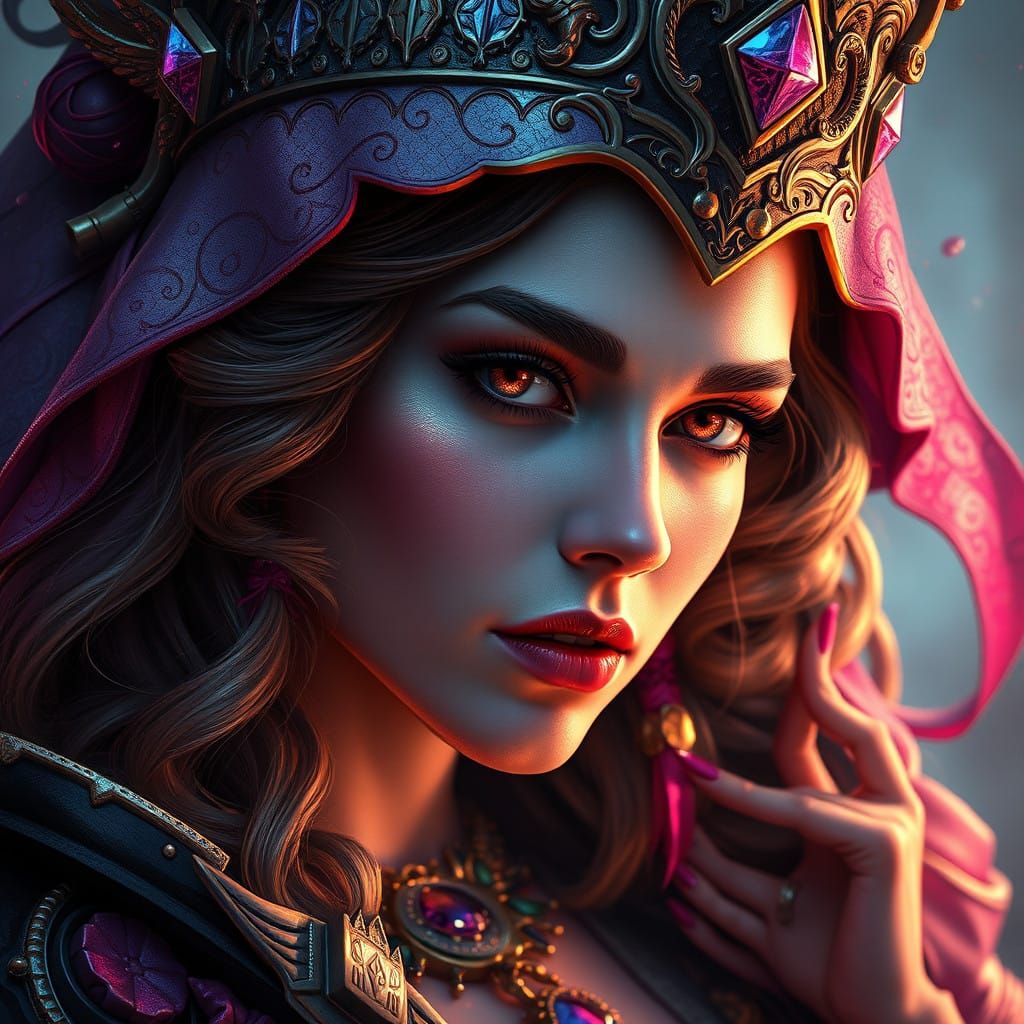 Queen mab - Ethereal Queen Mab Portrait in Triadic Colors