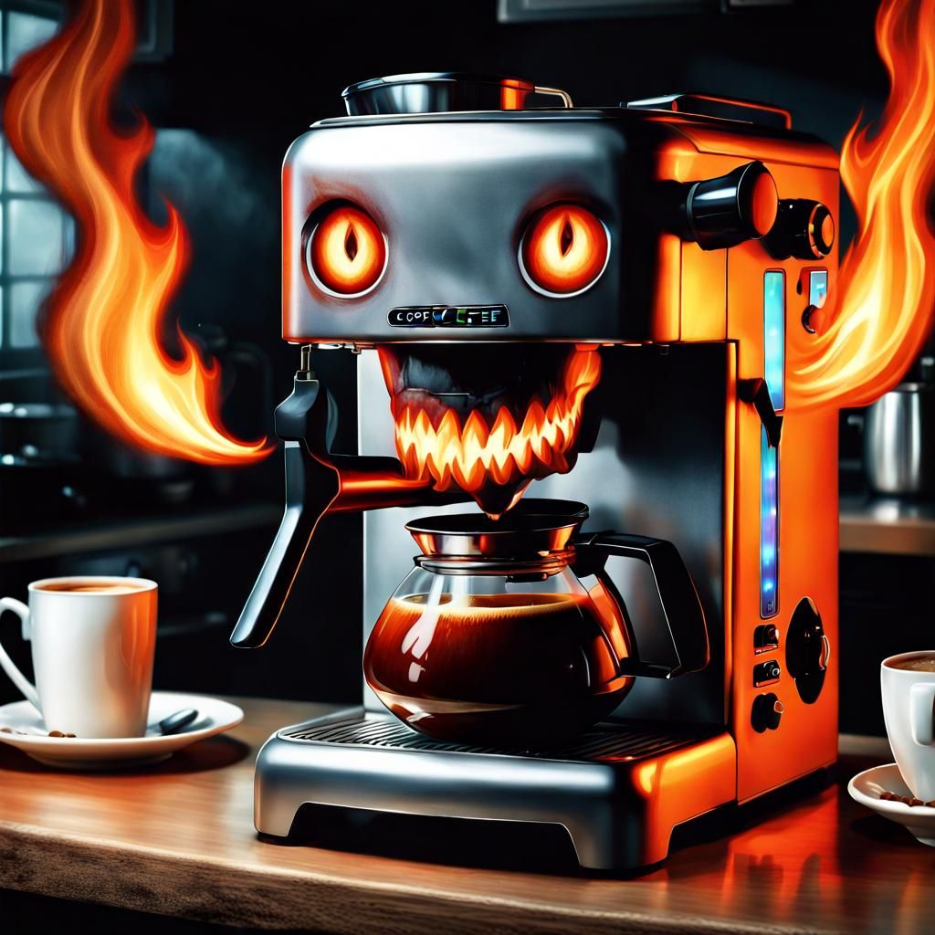 Evil coffee maker 🔥 - AI Generated Artwork - NightCafe Creator