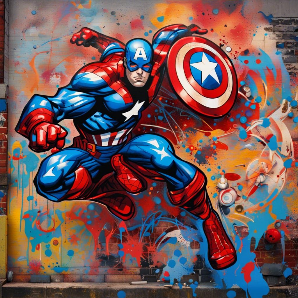 Pop Art Captain America - AI Generated Artwork - NightCafe Creator