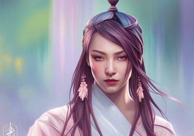 pink geisha head and shoulders portrait, 8k resolution concept art ...