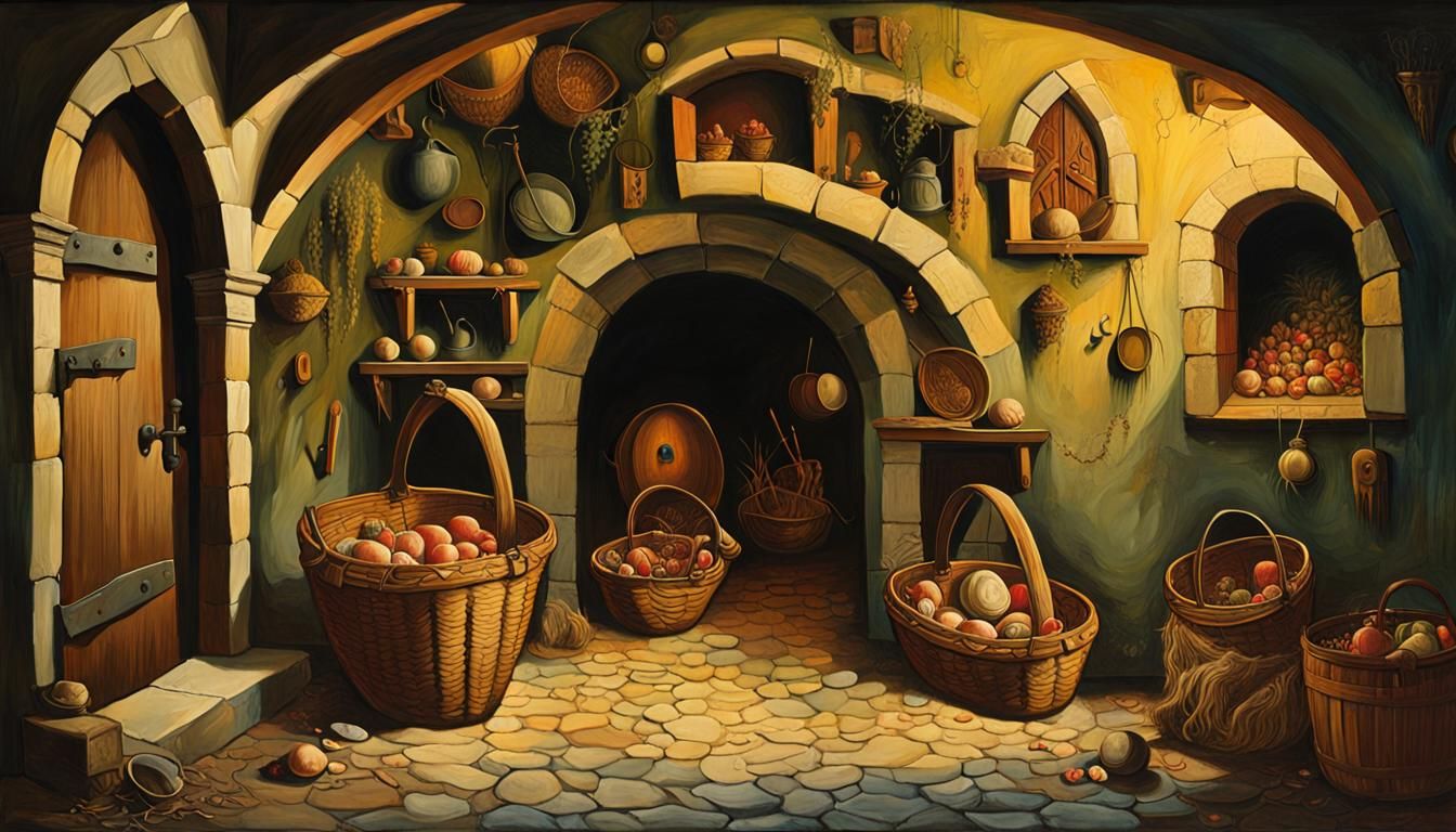 Medieval Lair. Pantry - AI Generated Artwork - NightCafe Creator