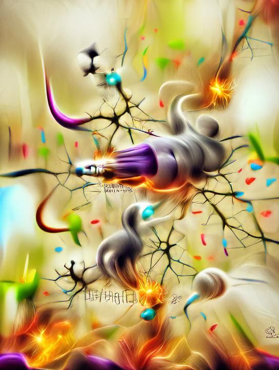 Neurons firing in a brain happy dopamine exciting 8k resolution digital ...