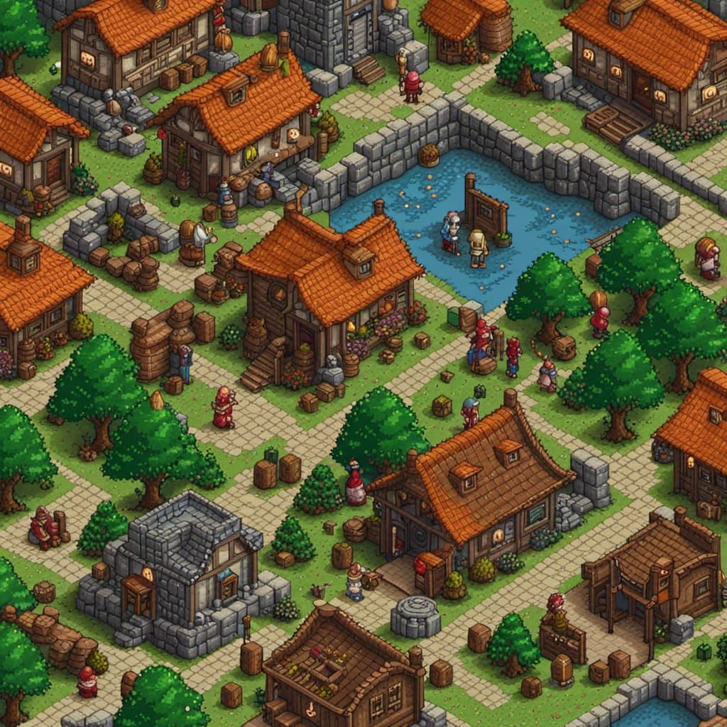16bit RPG Town - AI Generated Artwork - NightCafe Creator