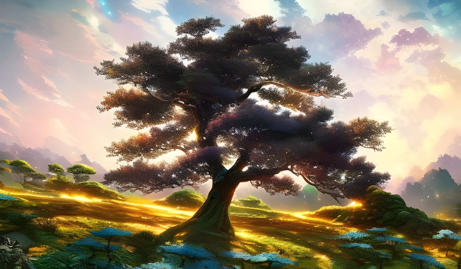 singular trees - AI Generated Artwork - NightCafe Creator