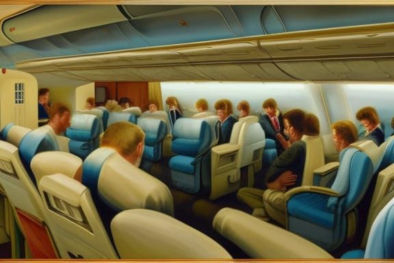 The First Class Suits Cabin In the Airplane oil painting by James ...
