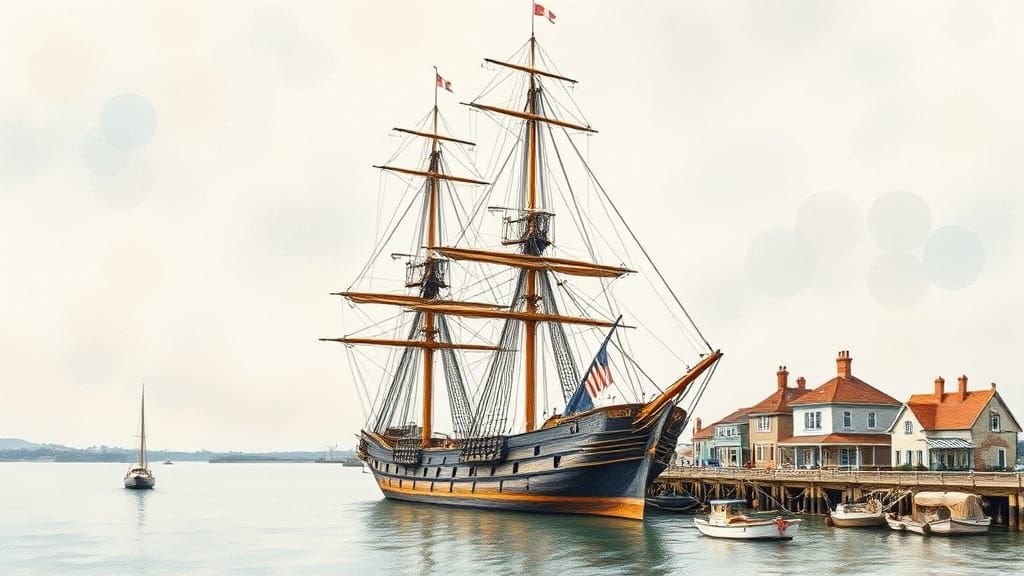 18th-century sailing ship - 18th-Century Sailing Ship in Ser...