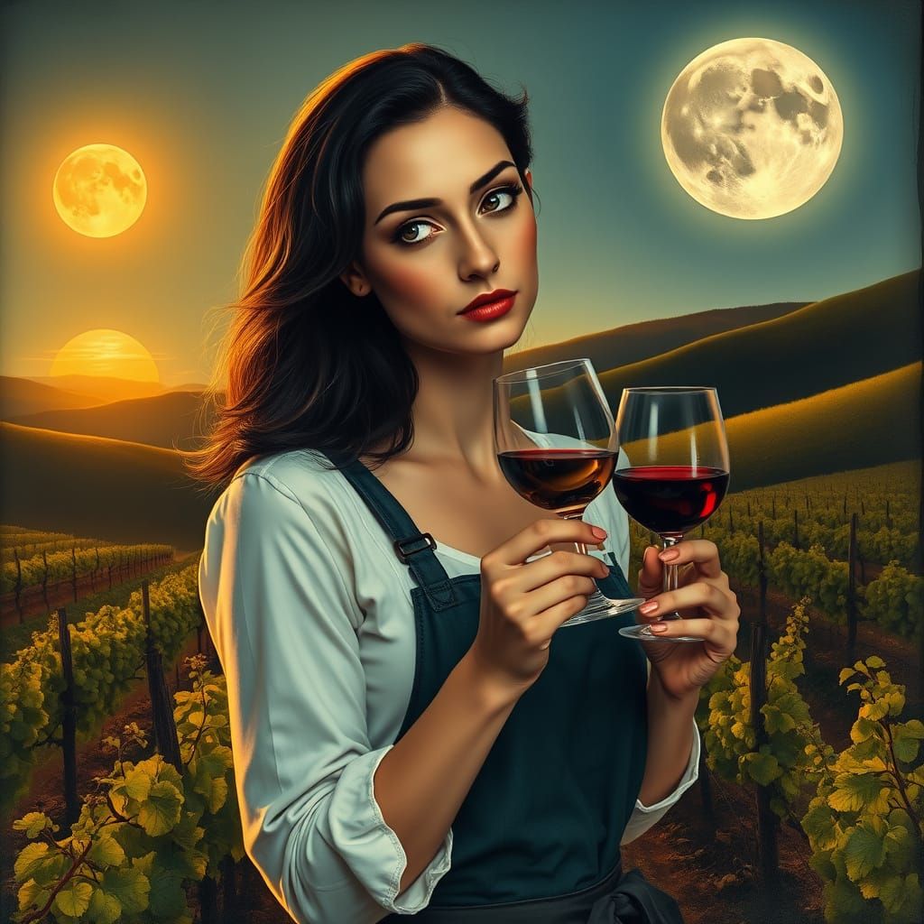 Ethereal Winemaker in Tuscan Vineyard - AI Art