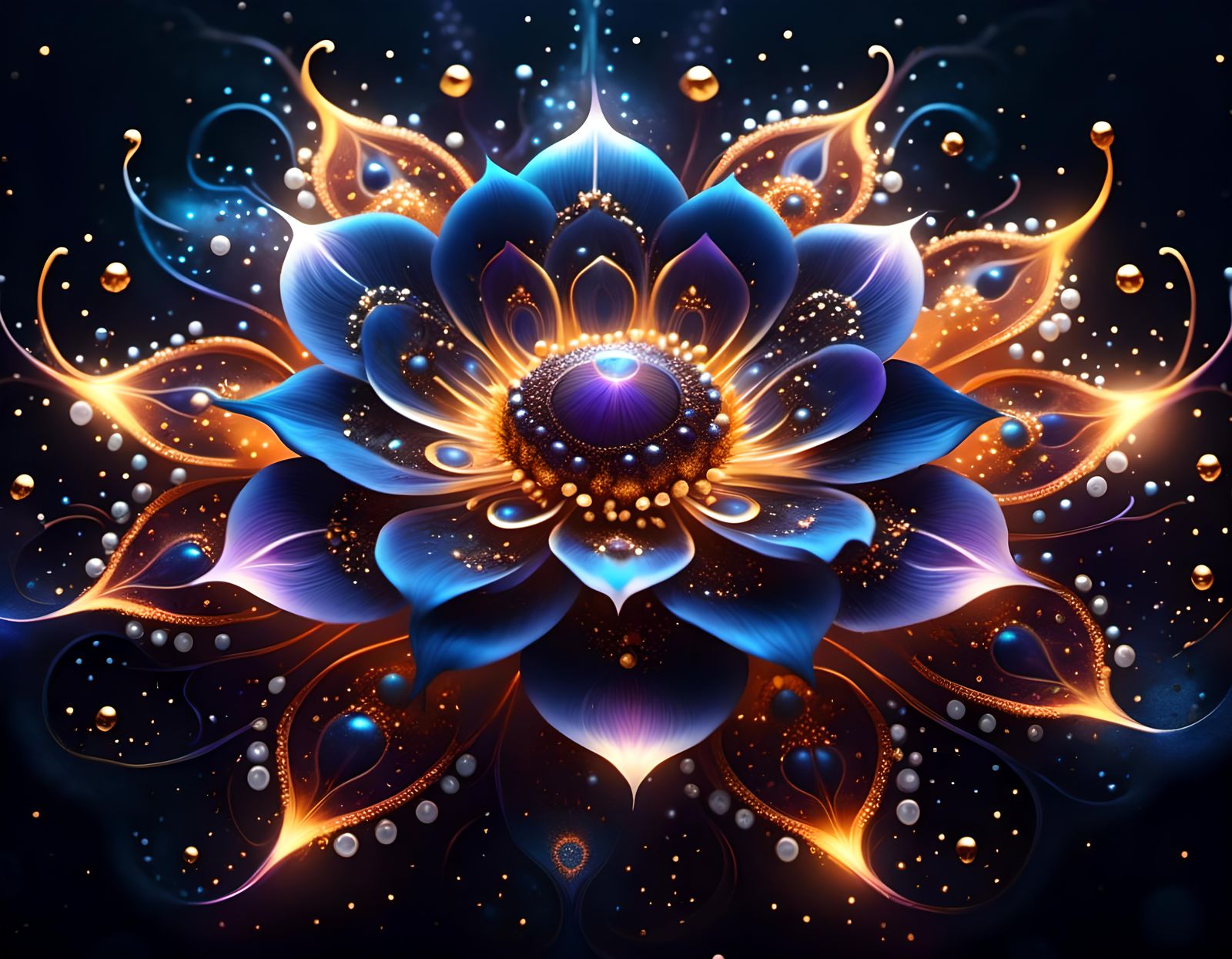 Geometric Galaxy Flower - AI Generated Artwork - NightCafe Creator