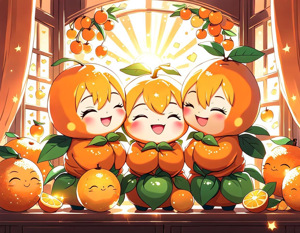 Chibi Orange Kids - AI Generated Artwork - NightCafe Creator