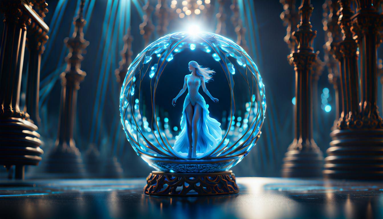 blue crystal sphere - AI Generated Artwork - NightCafe Creator