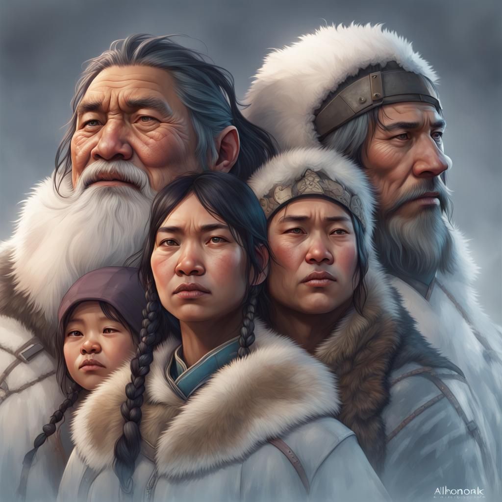 Inuit family - AI Generated Artwork - NightCafe Creator