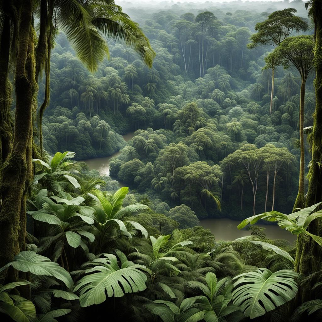 Stunning background of the Amazon jungle (detailed REAL PHOTO:1.5 ...