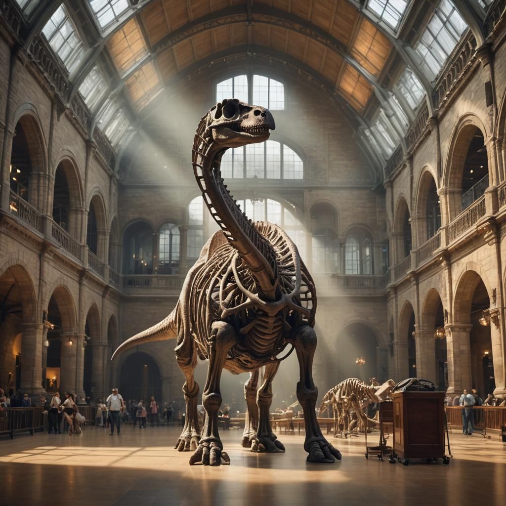 Brontosaurus skeleton - AI Generated Artwork - NightCafe Creator