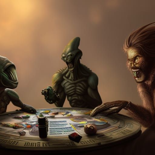 Aliens playing dnd - AI Generated Artwork - NightCafe Creator