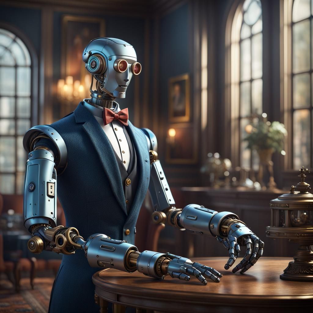 robotic butler. - AI Generated Artwork - NightCafe Creator