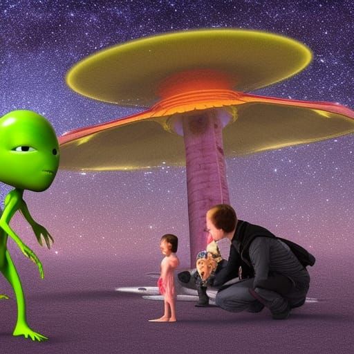 Welcoming the aliens - AI Generated Artwork - NightCafe Creator