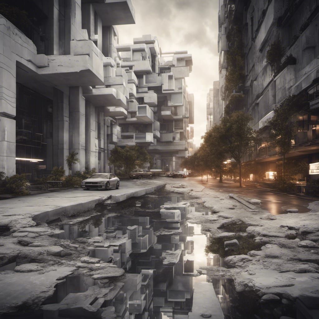 deconstructive post modern urbanism - AI Generated Artwork - NightCafe ...