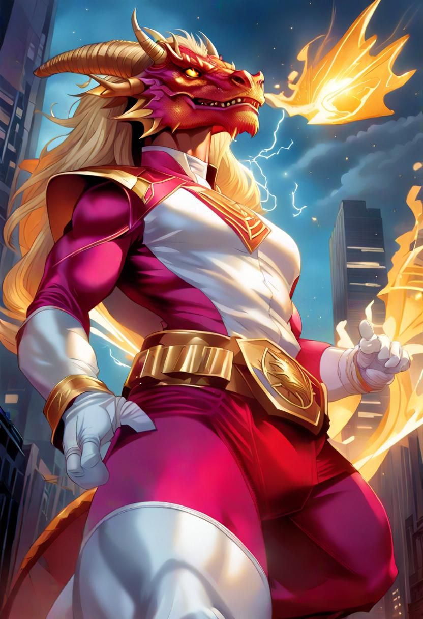 Pink Dragon Ranger - AI Generated Artwork - NightCafe Creator