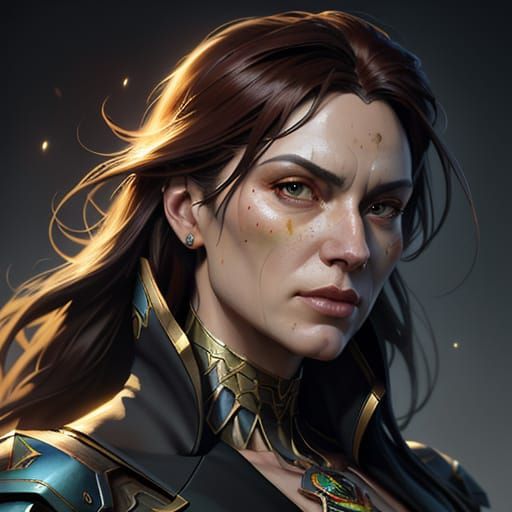 Vibrant Portrait in Triadic Colors - AI Art