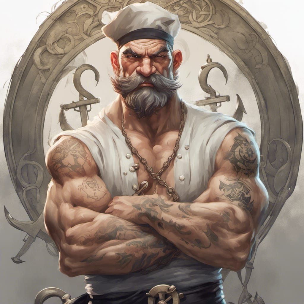 bad ass popeye - AI Generated Artwork - NightCafe Creator