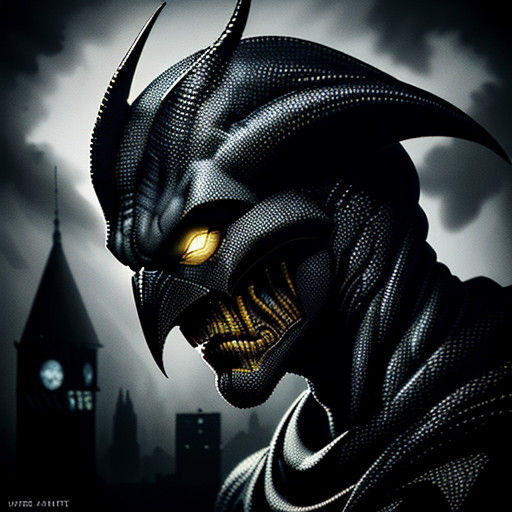 Hyper-Realistic Xenomorph Portrait in Dark Romanes... - AI Art