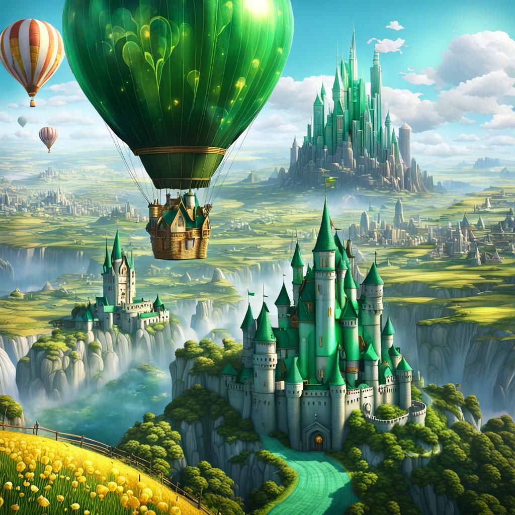 The Wizard's Hot Air Balloon - AI Generated Artwork - NightCafe Creator