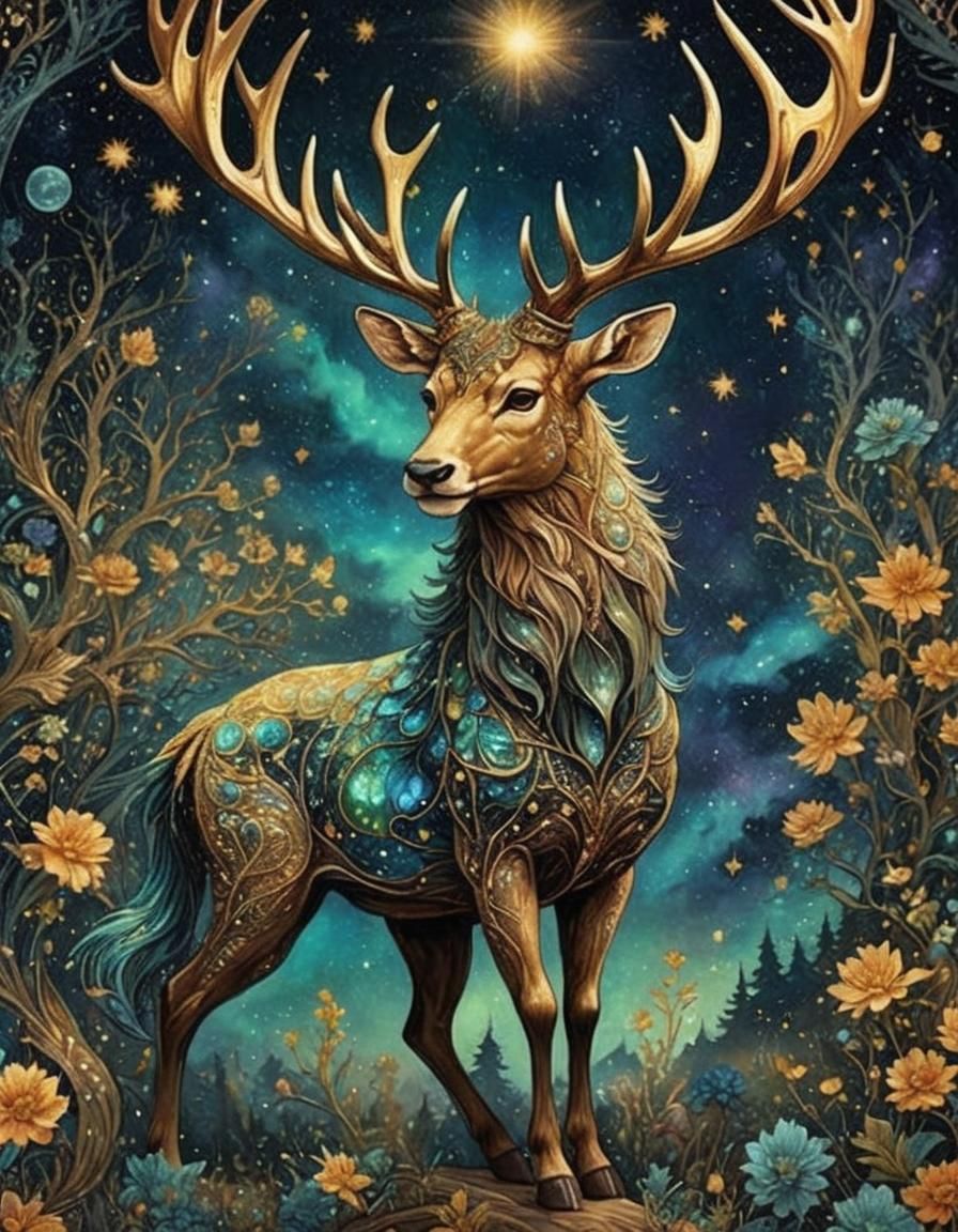 Fae Guardian - Ethereal Fae Guardian in Astral Cosmic Art De...