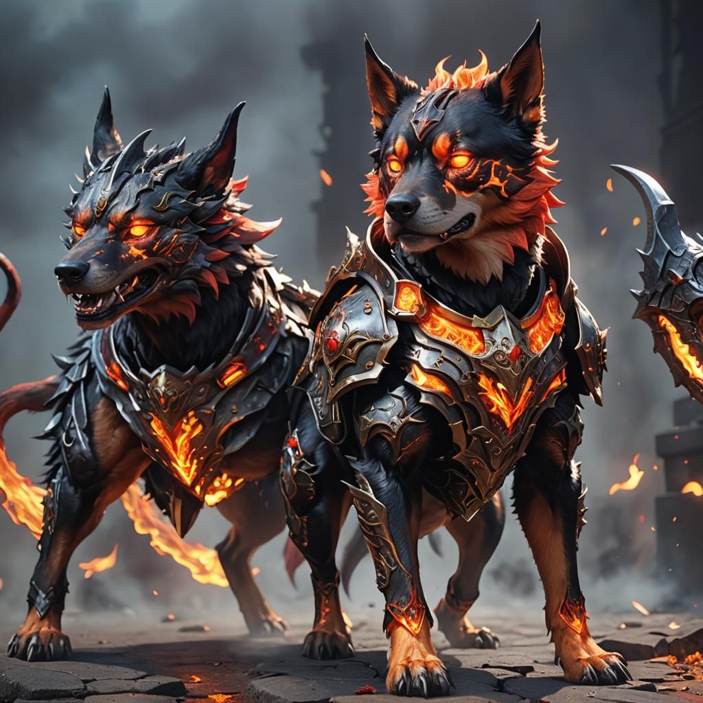 infernal dogs - AI Generated Artwork - NightCafe Creator