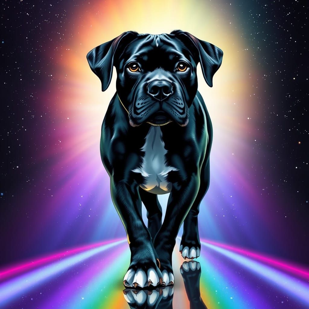 Monty crossing the rainbow bridge ️🐺🌈😭♾️