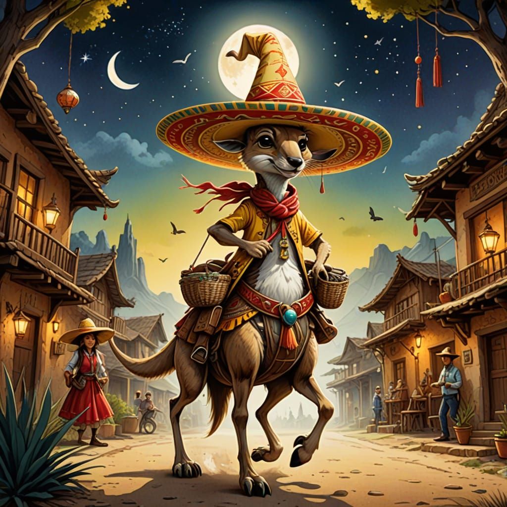 Sombrero Wearing Southwest Centaur Kangaroo