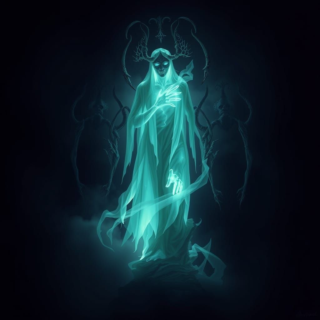 Statue of a spectral spirit - Ethereal, Dark Fantasy Statue