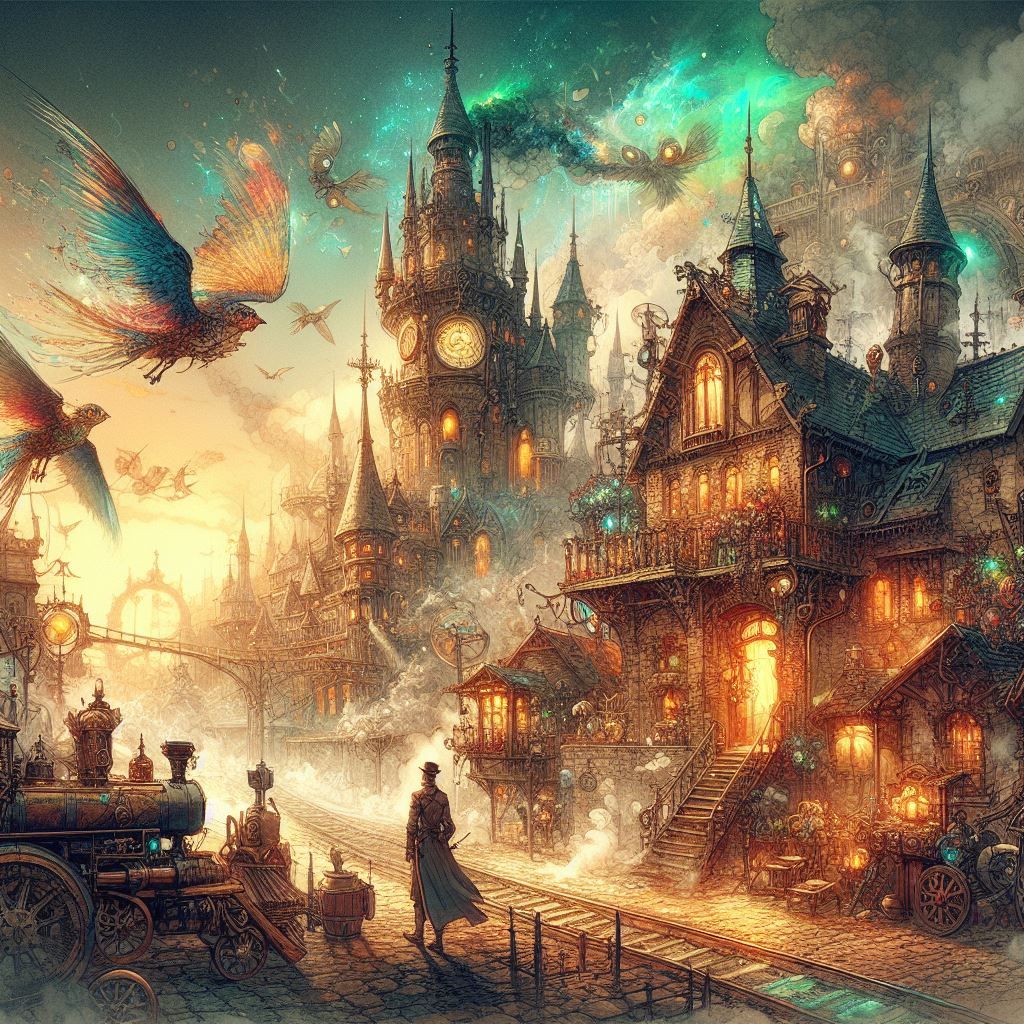 Arcane SteamPunk, Fantasy illustration - AI Generated Artwork ...
