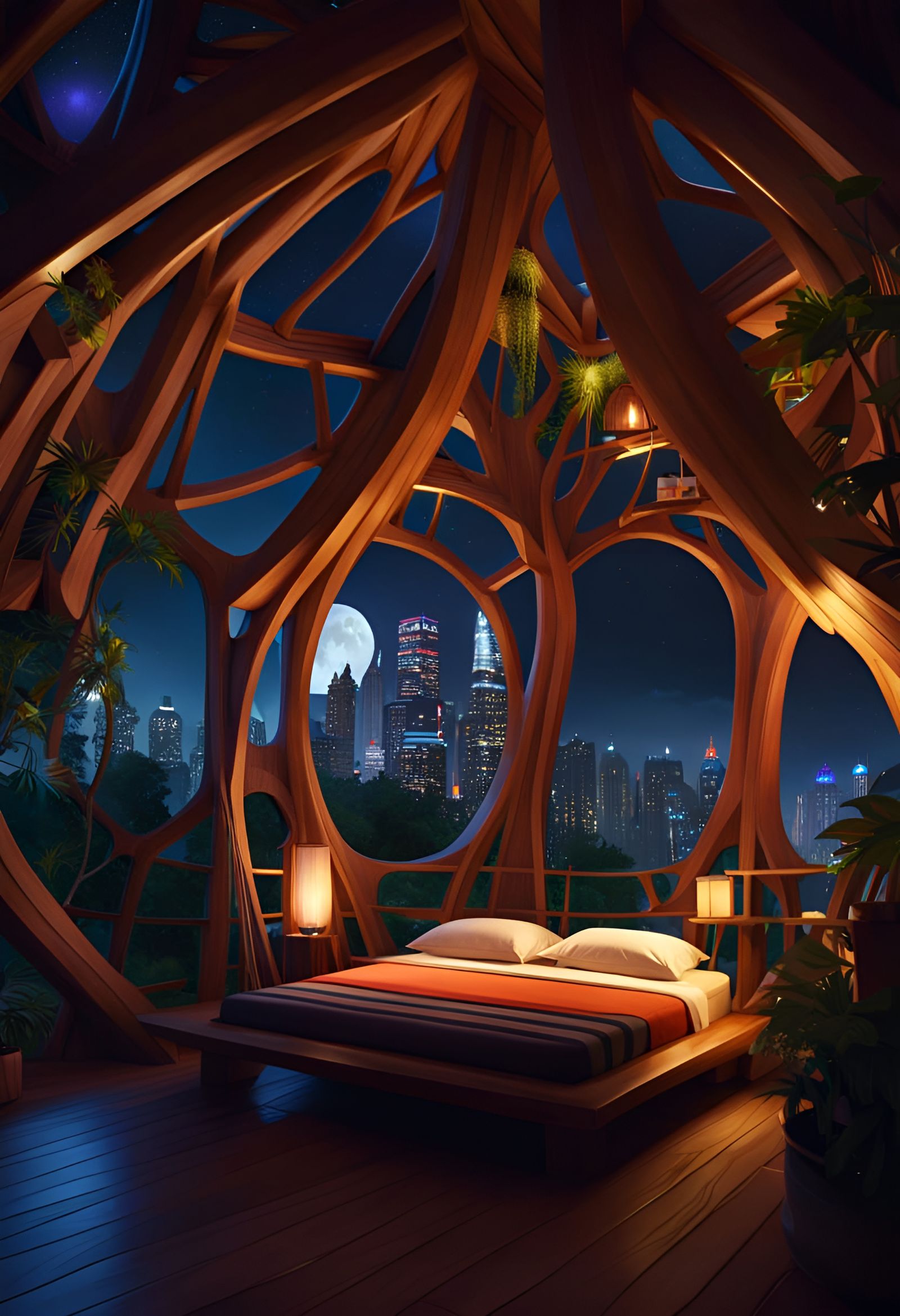 Inside a treehouse - AI Generated Artwork - NightCafe Creator