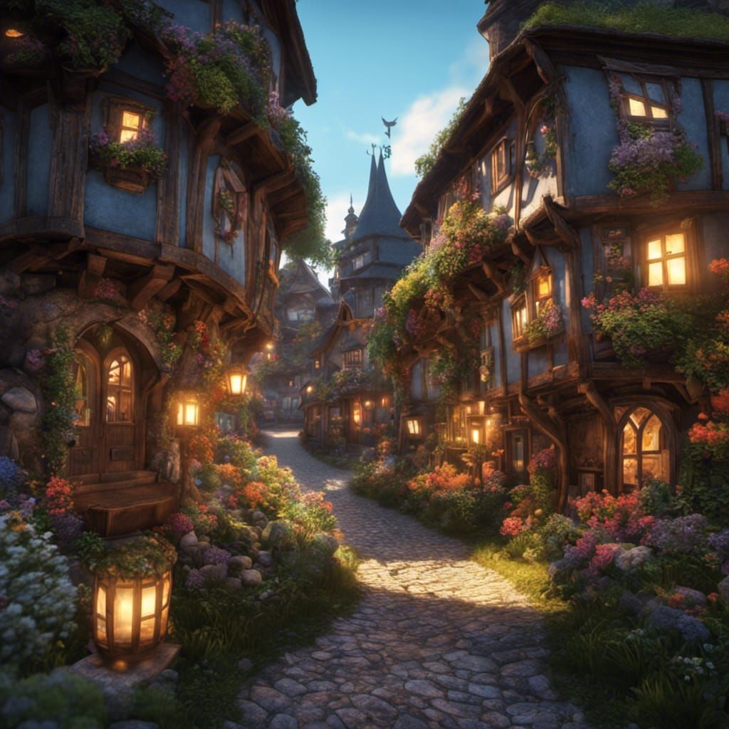 Cute and cozy town - AI Generated Artwork - NightCafe Creator