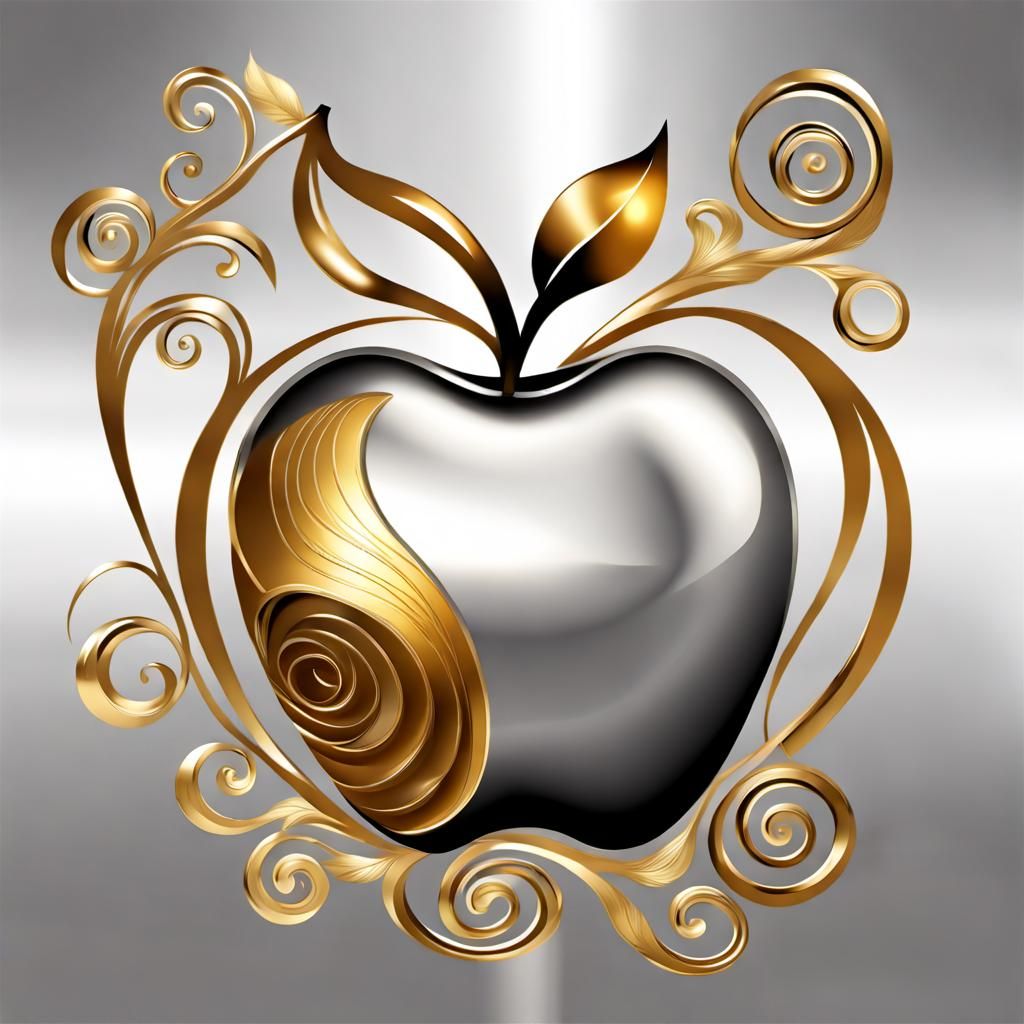 Metall apple - AI Generated Artwork - NightCafe Creator