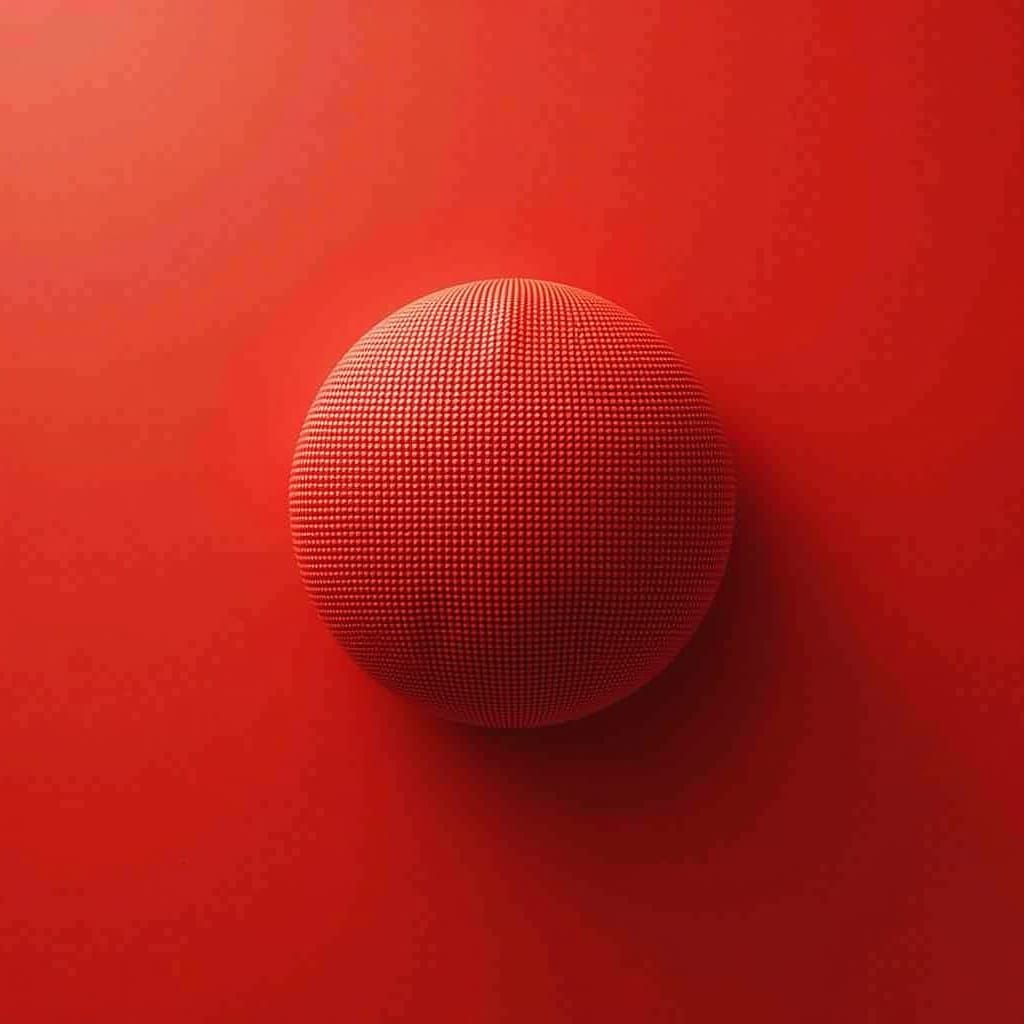 A study of a red dot with an indentation